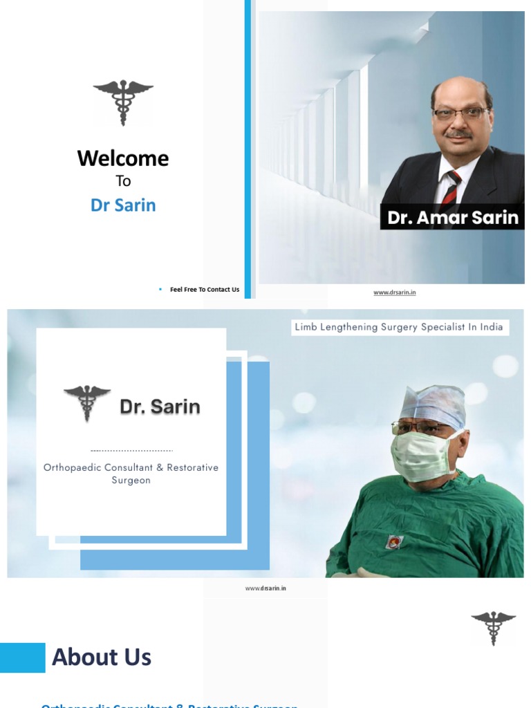 Welcome To DR Sarin | PDF | Orthopedic Surgery | Surgery