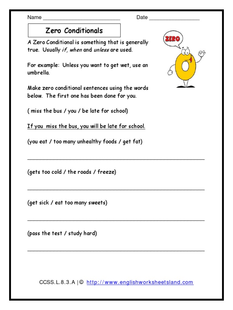 Zero Conditionals: If, When Unless | PDF