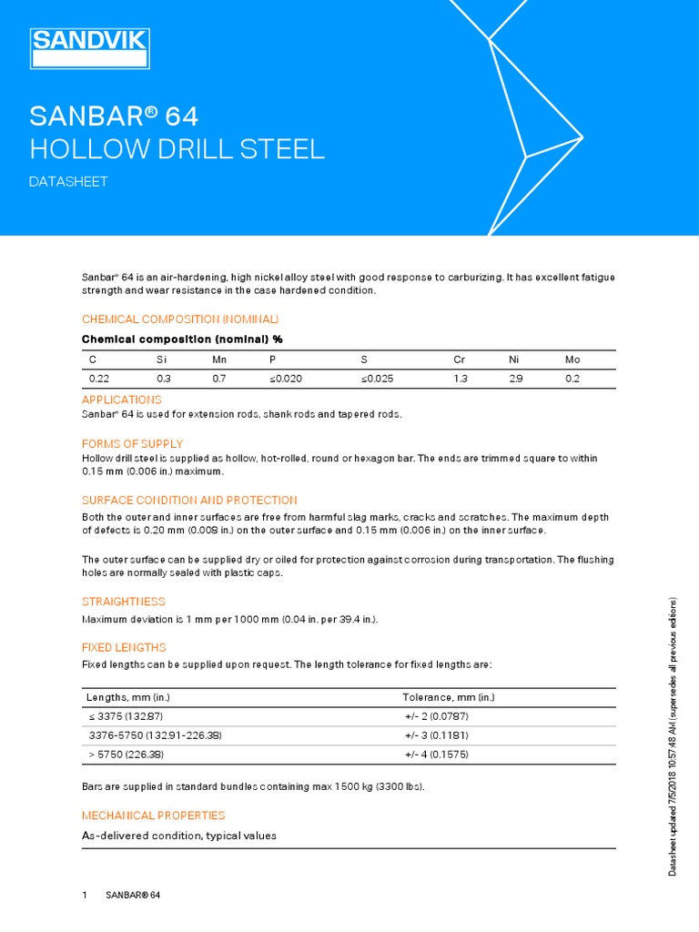 Datasheet Sanbar 64 en v2018!07!05 10 - 57 Version 1 | PDF | Heat ...