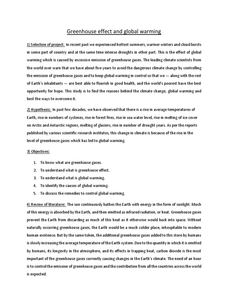 Green House Effect & Global Warming | PDF | Climate Change | Greenhouse Gas