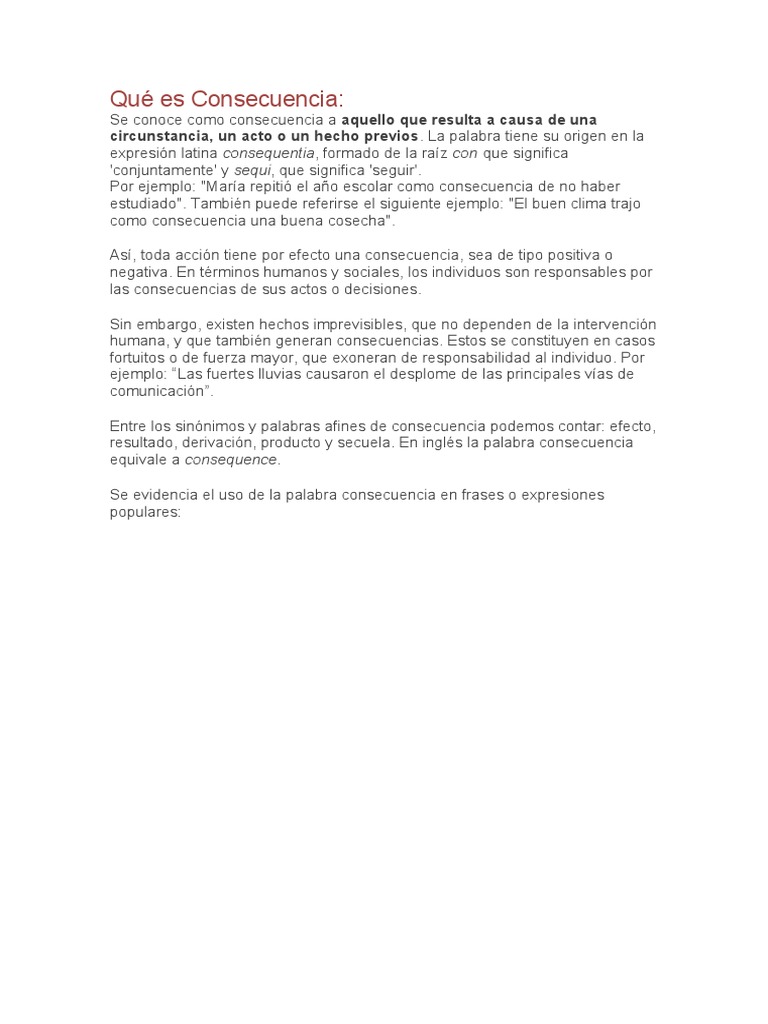 Qué Es Consecuencia | PDF