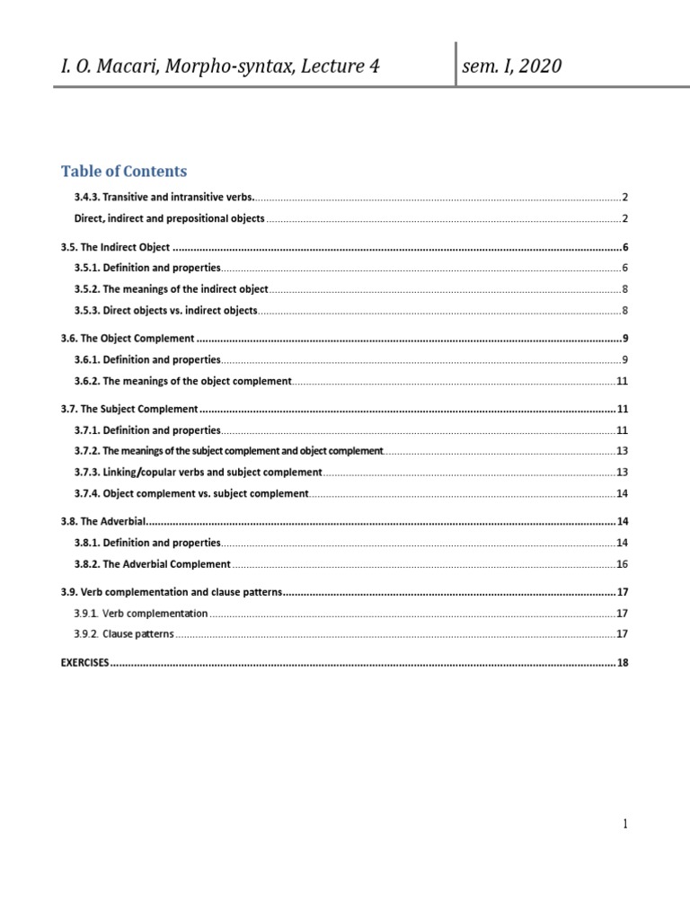 I. O. Macari, Morpho-Syntax, Lecture 4, Lecture 4 Sem. I, 2020 | PDF ... I. O. Macari, Morpho-Syntax, Lecture 4, Lecture 4 Sem. I, 2020 | PDF ...