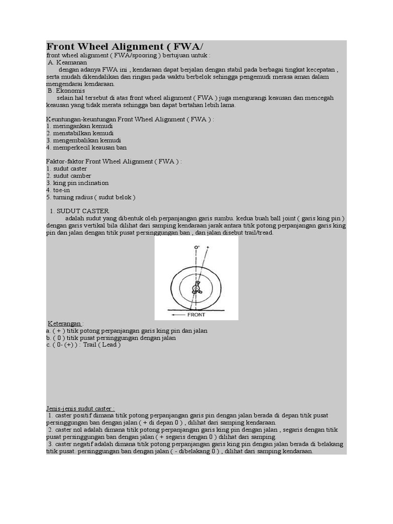 Front Wheel Alignment | PDF