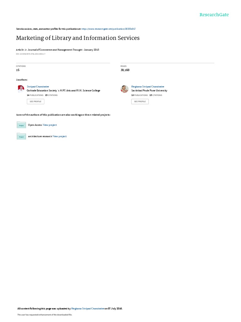 Marketing of Library and Information Science | PDF | Marketing | Brand