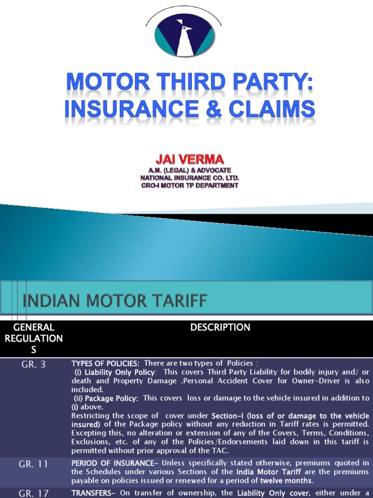 Final PPT Motor TP Insurance & Claims | Download Free PDF | Insurance ...
