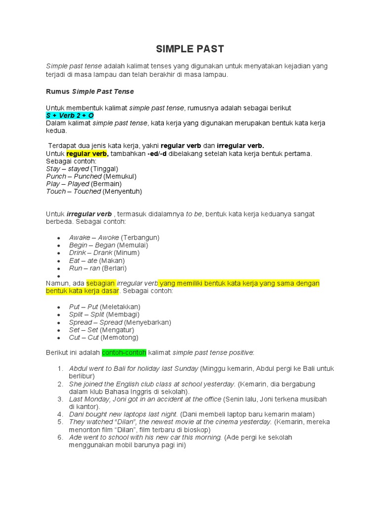 Simple Past | PDF