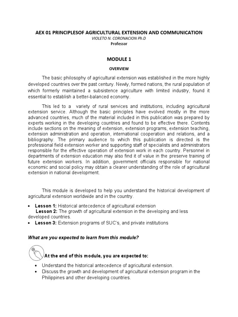 Aex 01 Principlesof Agricultural Extension and Communication | Download ...