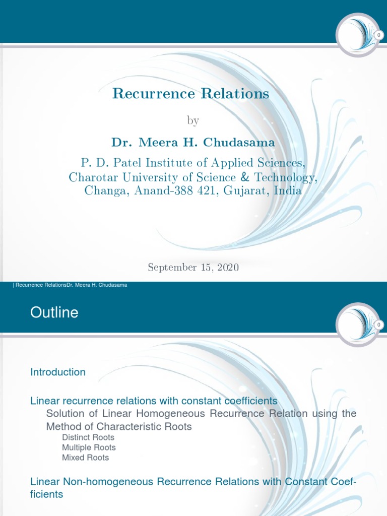 Recurrence Relation Presentation MEERA | PDF | Recurrence Relation ...