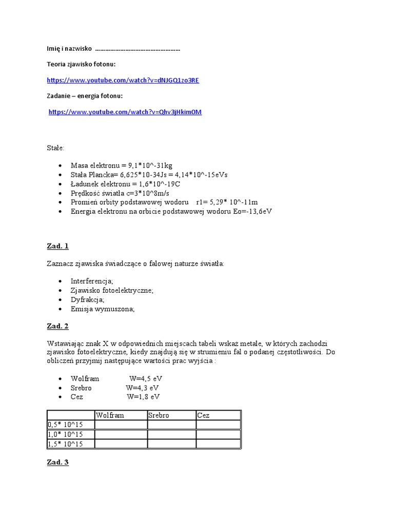 Fizyka Atomowa | PDF