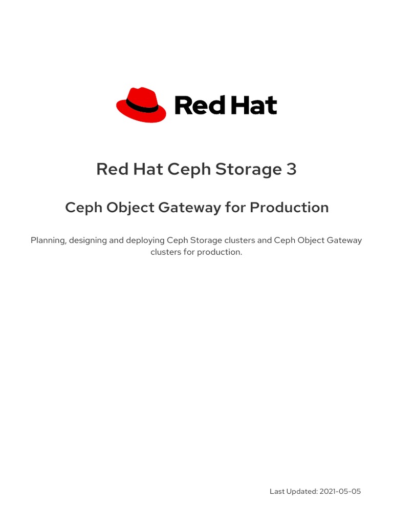 Red Hat Ceph Storage-3-Ceph Object Gateway For Production-En-Us | PDF ...