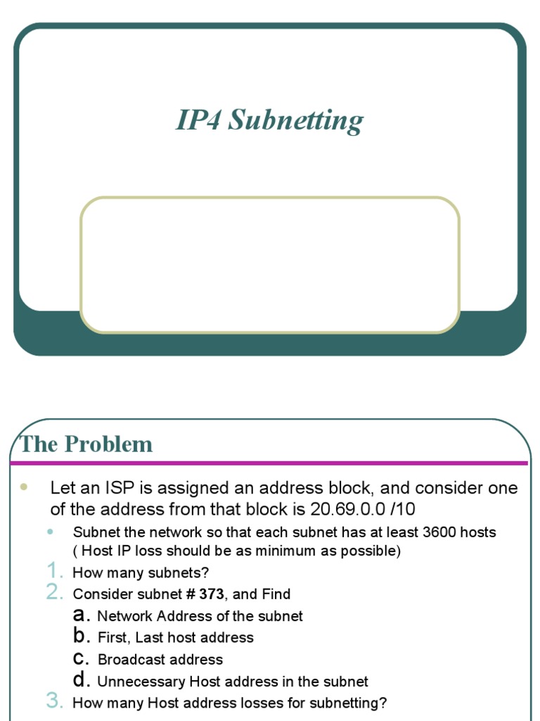 Subnetting | PDF | Ip Address | Internet Protocols