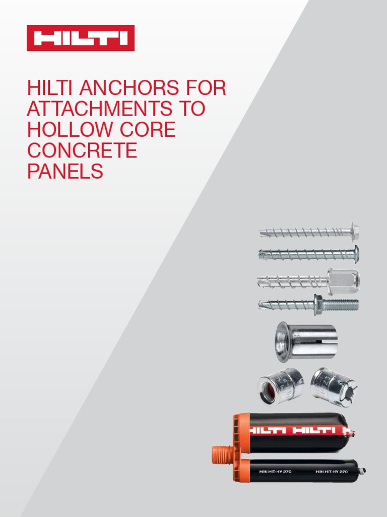 HILTI Anchors For Attachments To Hollow Core Slab | PDF | Prestressed ...