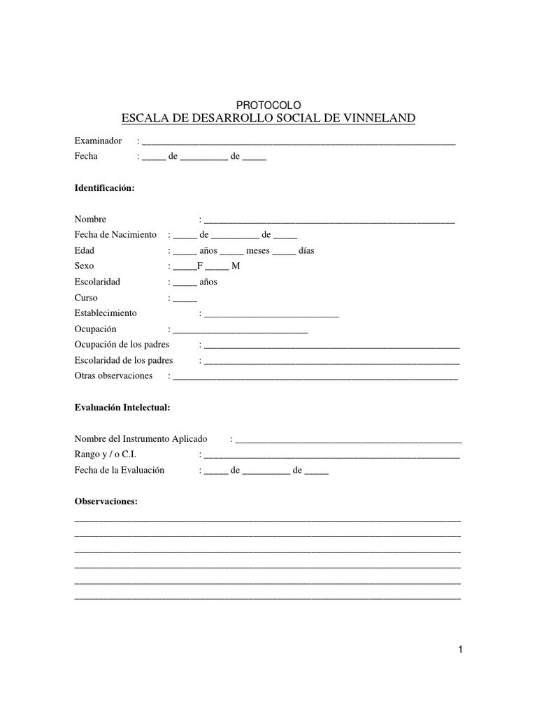 Protocolo Vineland | PDF