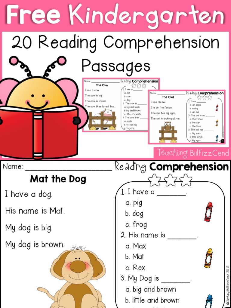 Free Kindergarten Reading Comprehensionand Questions | PDF
