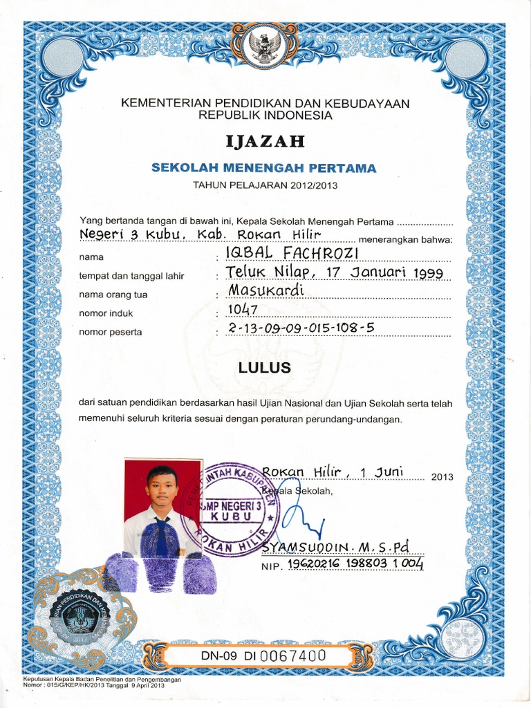 Ijazah SMP | PDF