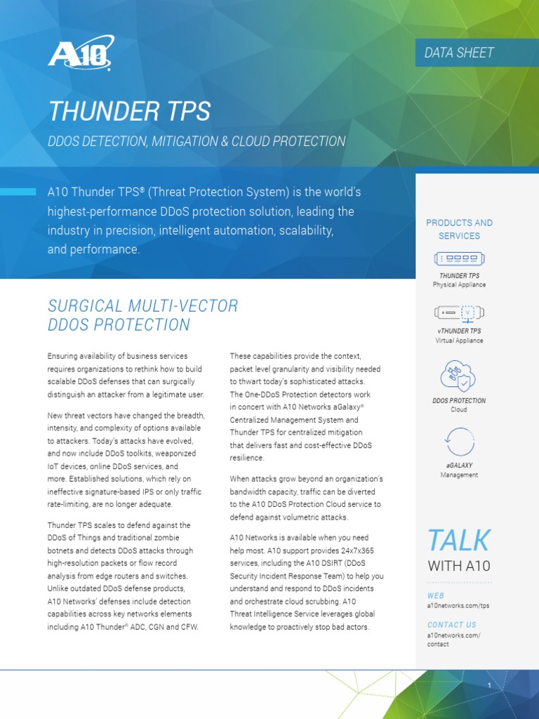 A10 Ddos Datasheet | PDF | Denial Of Service Attack | Computer Network