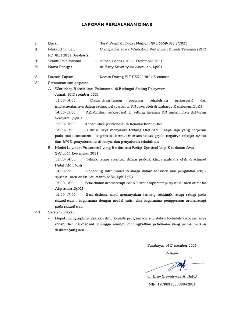 LAPORAN Ws PIT 2021 | PDF