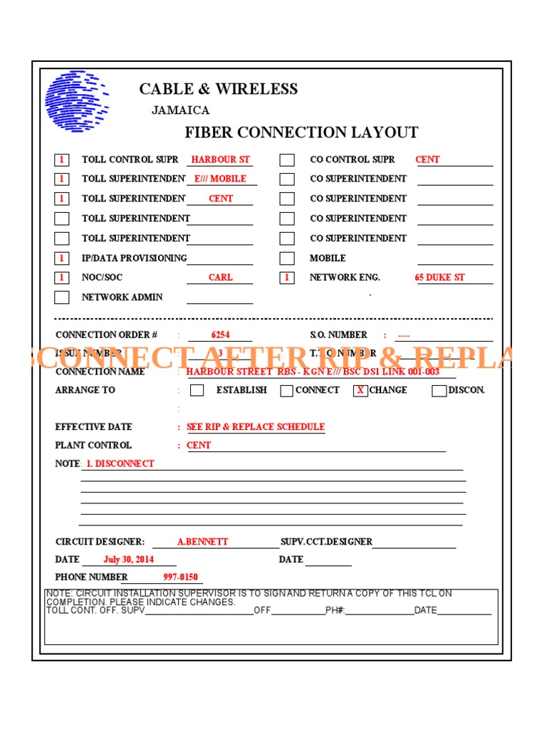 6253 Harbour Street RBS - KGN Ericsson BSC DS1 Link 001-003 ...