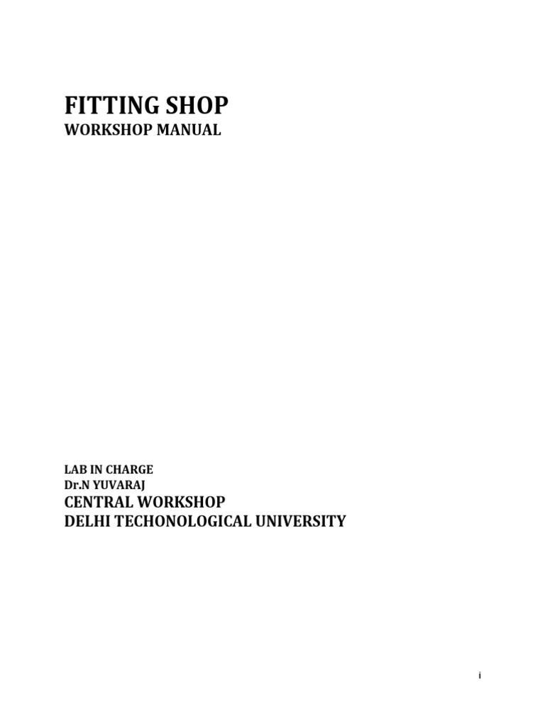 Fitting Workshop Manual Pdf Screw Industrial Processes