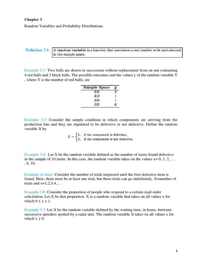 Chapter 3 - Clean Random Variables and Probability Distributions Notes ...