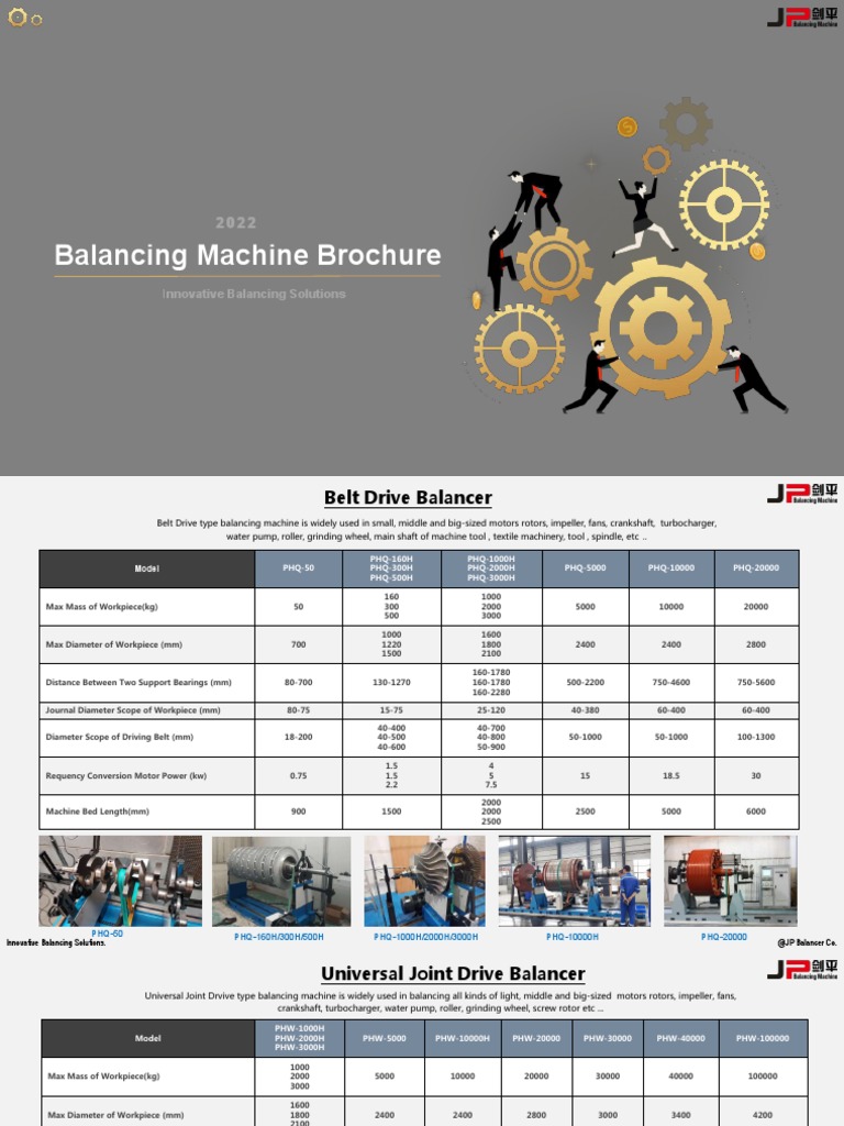2022 Balancing Machine Brochure: An Overview of Innovative Belt Drive ...