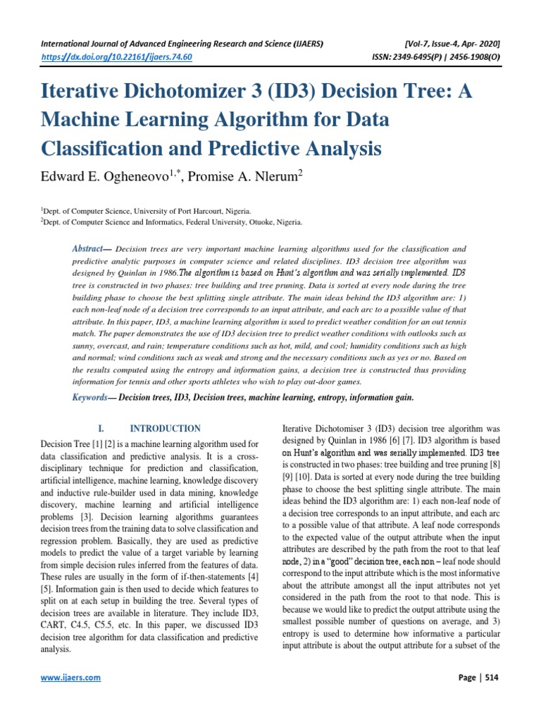 ID3 Decision Tree for Weather Prediction | PDF | Machine Learning | Applied Mathematics