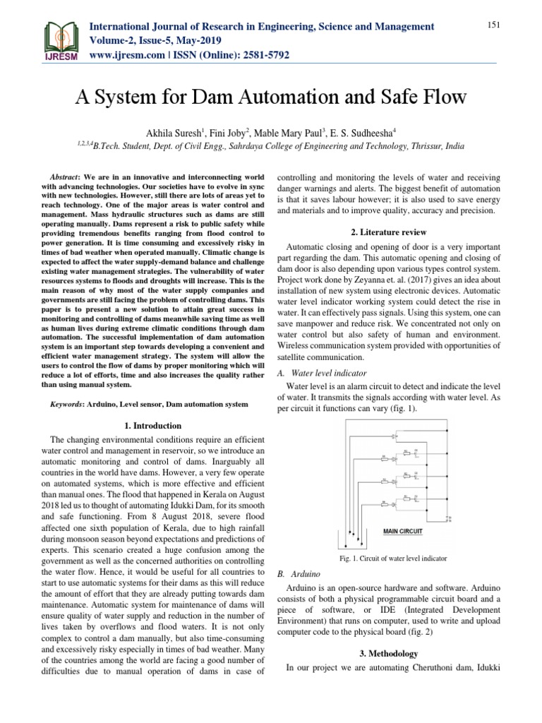 A System For Dam Automation and Safe Flow | PDF | Dam | Automation