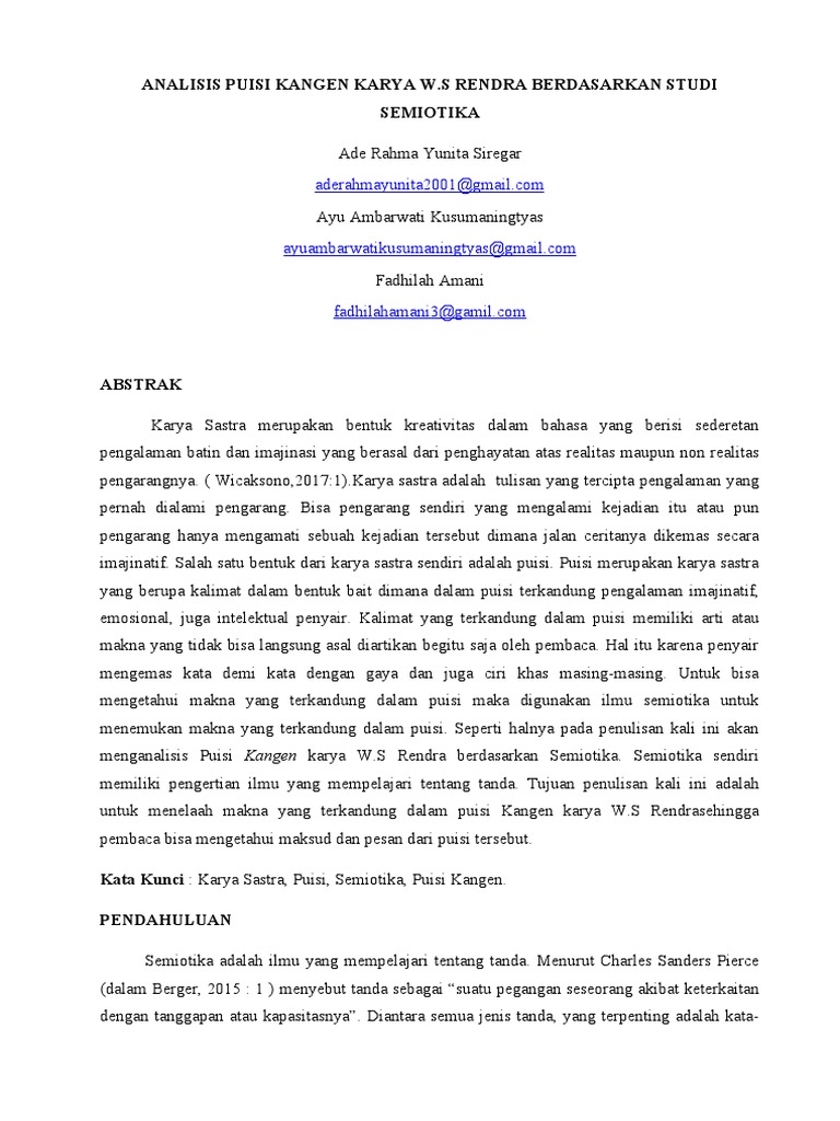 Semiotika Uas End | PDF | Puisi