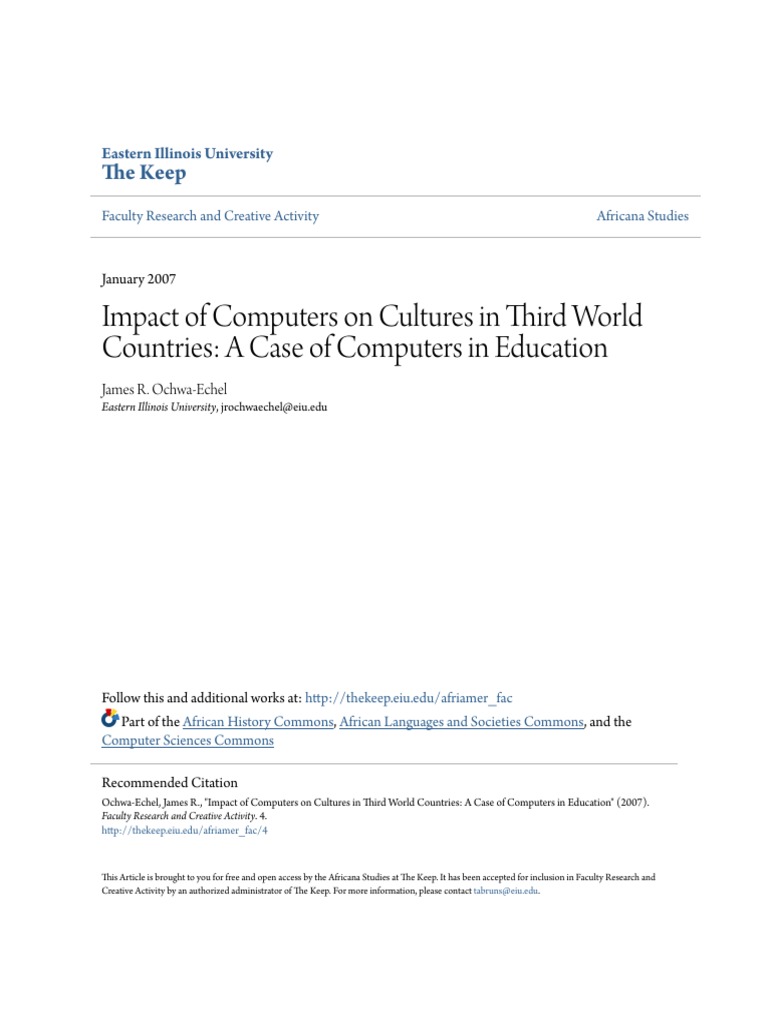 Computers' Cultural Impact in Education | PDF | Information | Thought