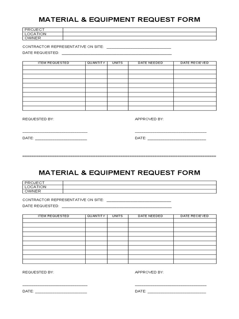 Request For Materials & Equipments | PDF