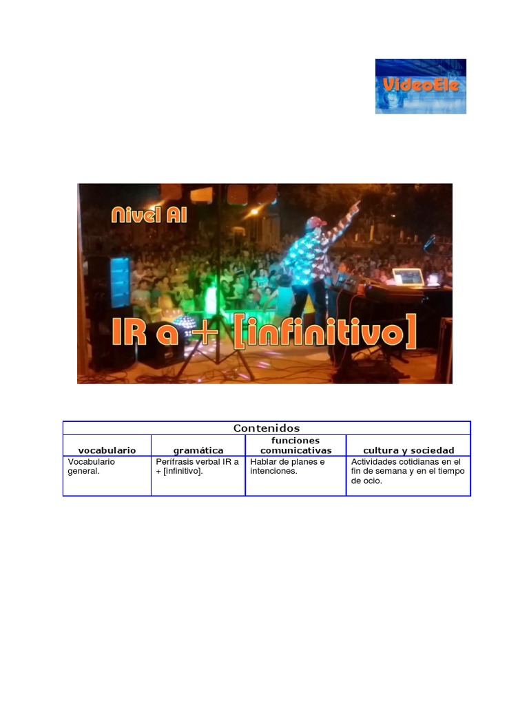 A2 Ir A Infinitivo Actividad | PDF