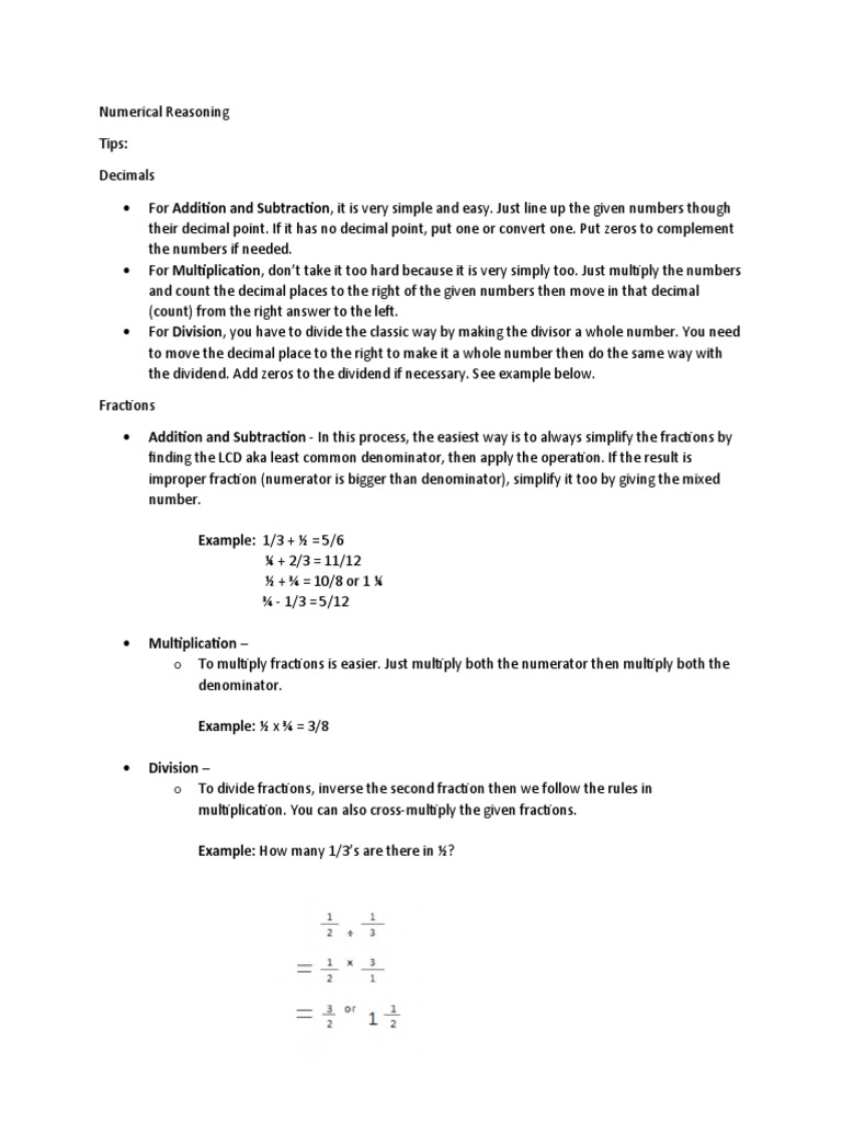 Numerical Reasoning | PDF | Division (Mathematics) | Mathematics