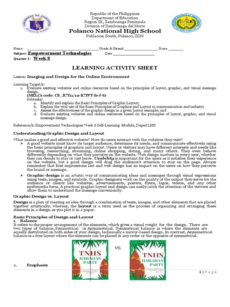 Emtech Q1 Las Week 8 (2021-2022) | PDF | Page Layout | Graphic Design