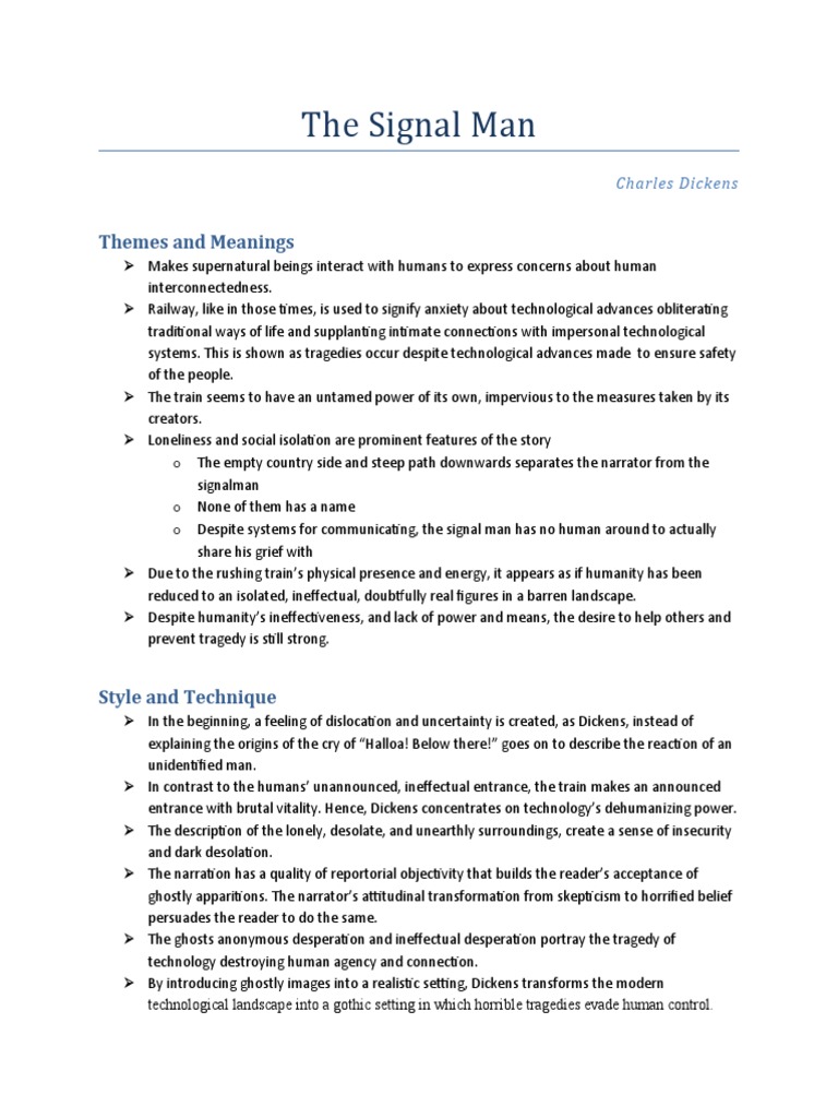 The Signal Man - Charles Dickens | PDF | Ghosts