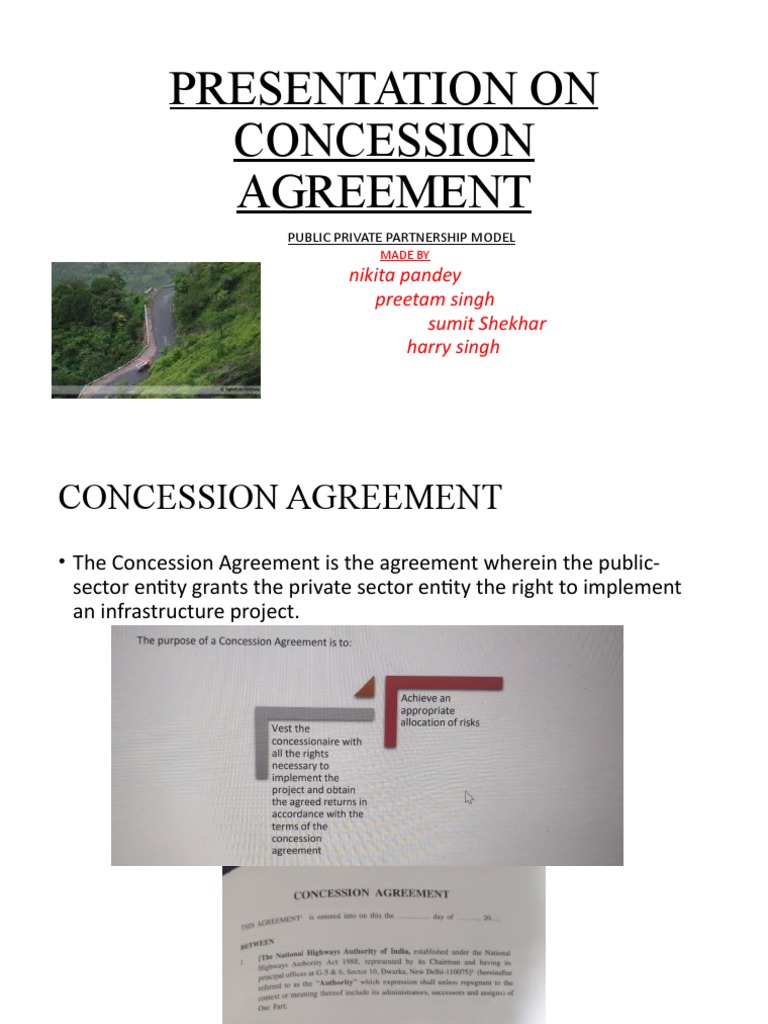 Presentation On Concession Agreement | PDF | Public–Private Partnership ... Presentation On Concession Agreement | PDF | Public–Private Partnership ...