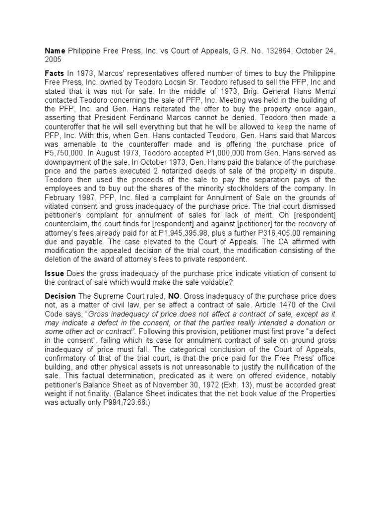 Philippine Free Press, Inc. Vs Court of Appeals | PDF | Prices | Book Value