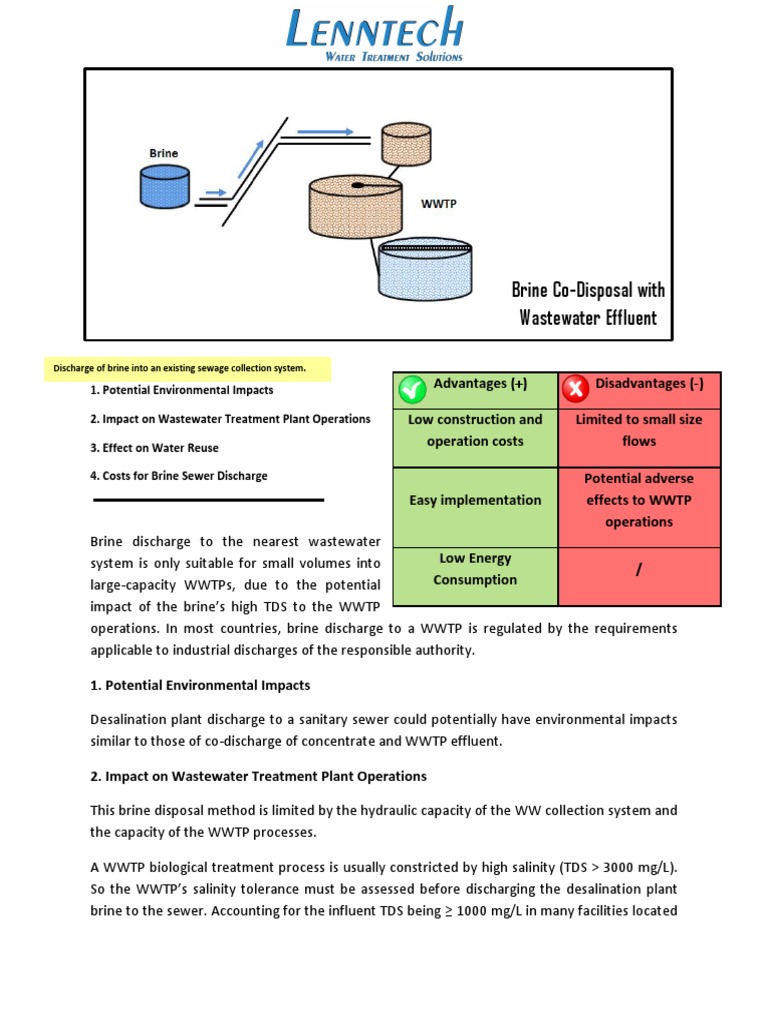 Brine Co-Disposal With Wastewater Effluent | PDF | Sewage Treatment ...