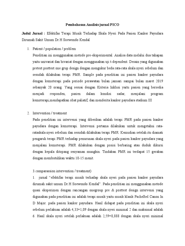 Pembahasan Analisis Jurnal Pico Pdf