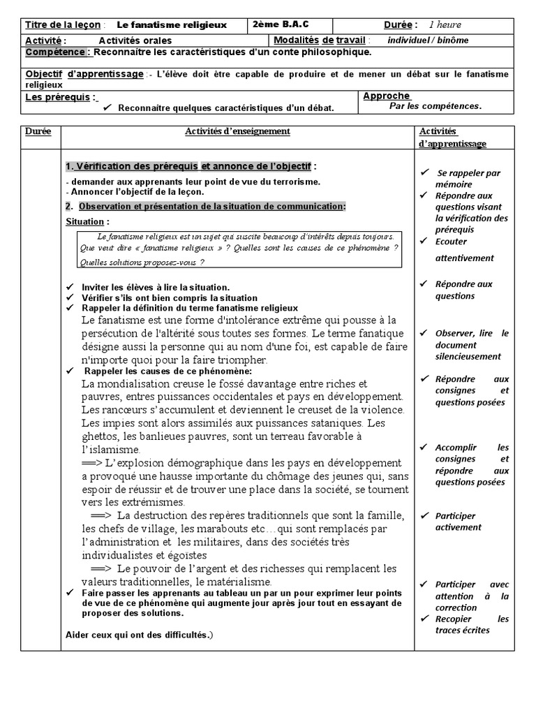 Comprendre le fanatisme religieux | PDF | Apprentissage