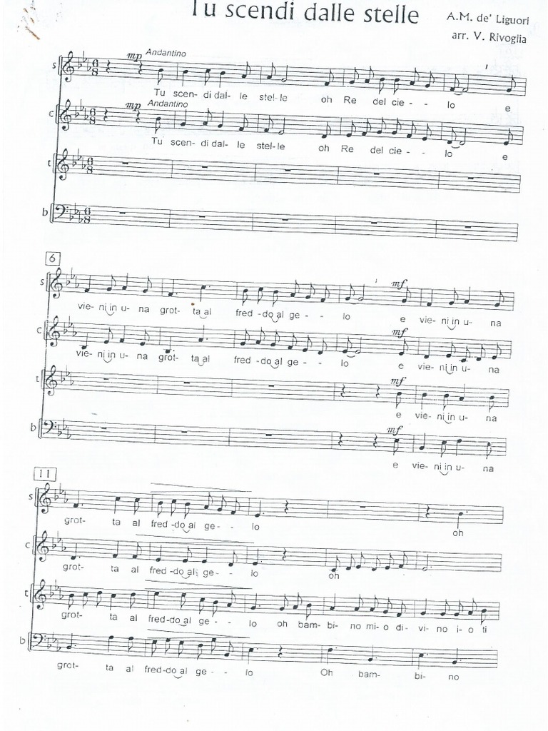 Tu Scendi Dalle Stelle (Pontina) | PDF