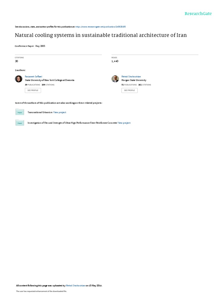 Natural Cooling Systems in Sustainable Traditional Homes | PDF ...