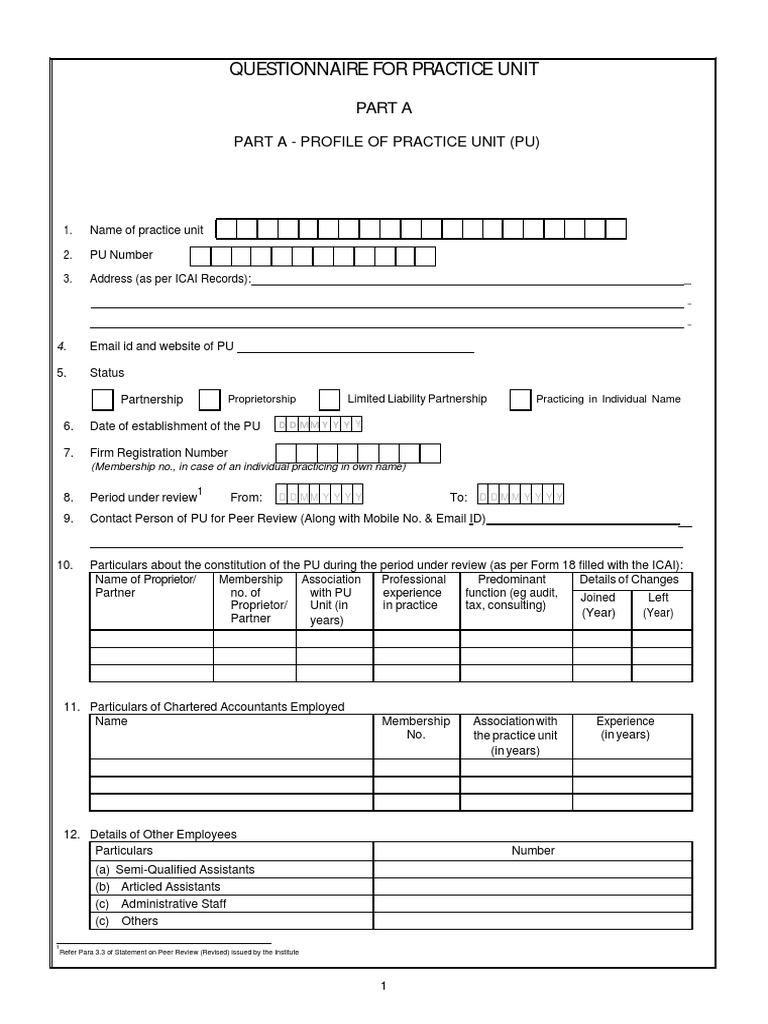 Questionnaire For Practice Unit | PDF | Competence (Human Resources ...