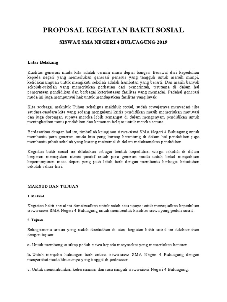 Contoh Proposal Kegiatan Bakti Sosial | PDF