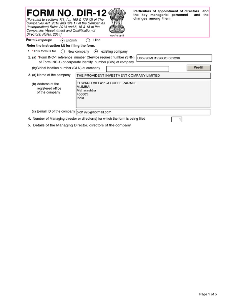 Form DIR-12-31102017 - Signed | PDF | Business | Government