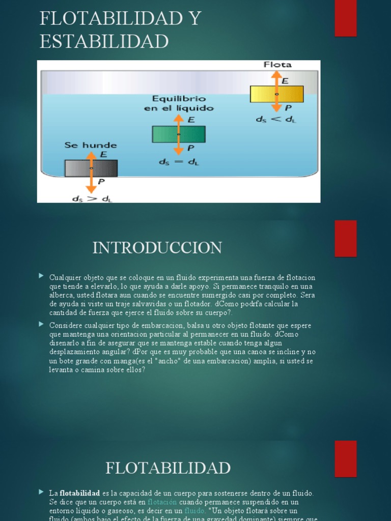 Flotabilidad y Estabilidad | PDF | Flotabilidad | Física