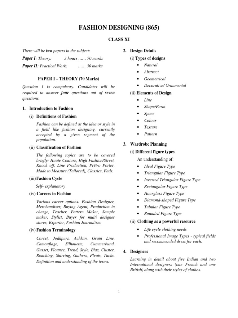 FASHION DESIGNING Isc | Download Free PDF | Fashion | Fashion Design