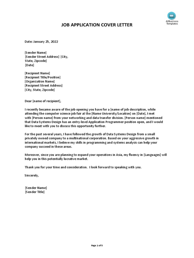 It Job Application Cover Letter | PDF | Databases | Information Technology