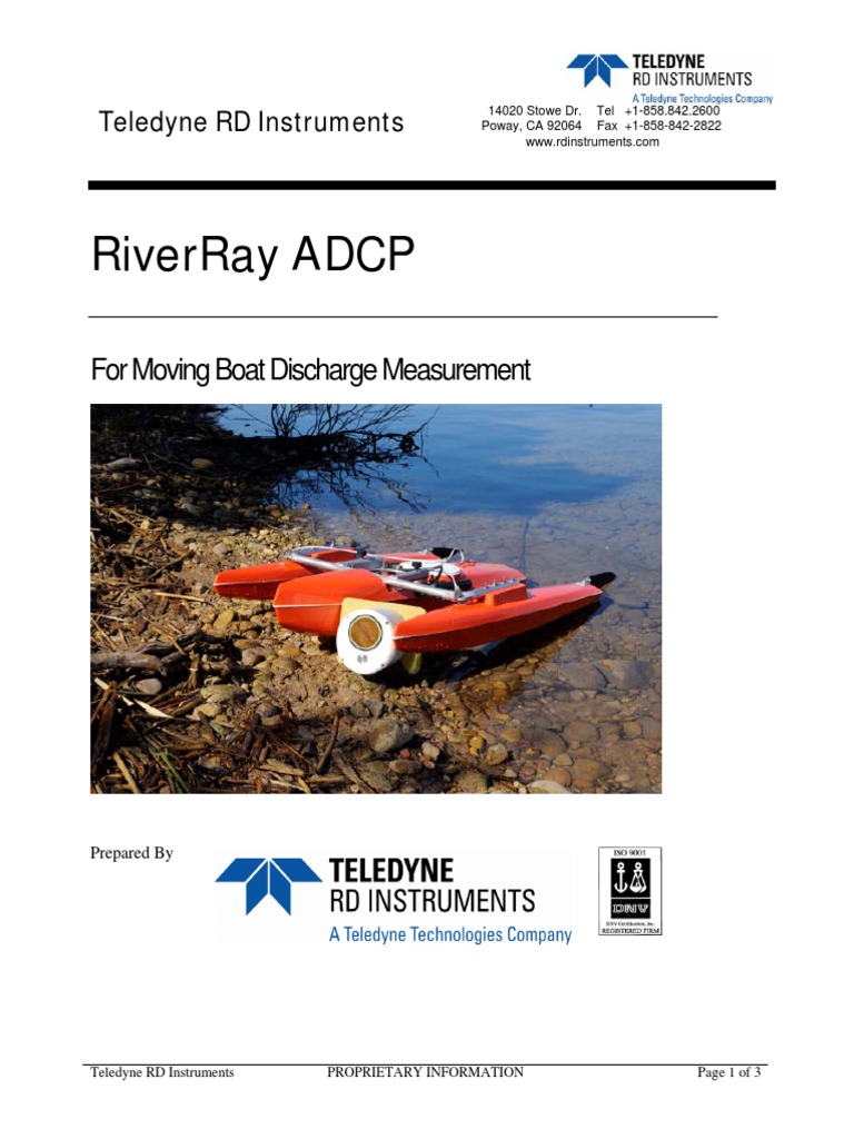 Riverray Adcp: For Moving Boat Discharge Measurement | PDF | Digital ...