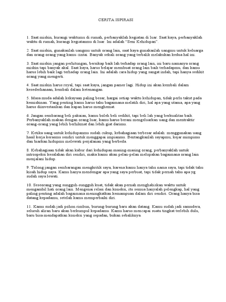 Cerita Ispirasi | PDF | Pengembangan Diri