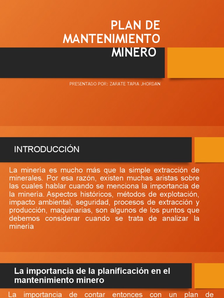 Plan de Mantenimiento Minero 3 | PDF | Minería | Planificación